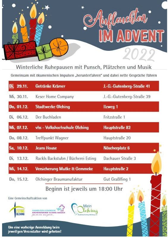 Aufleuchten im Advent mit der Evangelischen Kirchengemeinde Olching und Maisach! - OlchingBlog ...